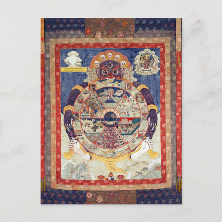 Tibetan Wheel of Life Cycle of Samsara Postcard | Zazzle