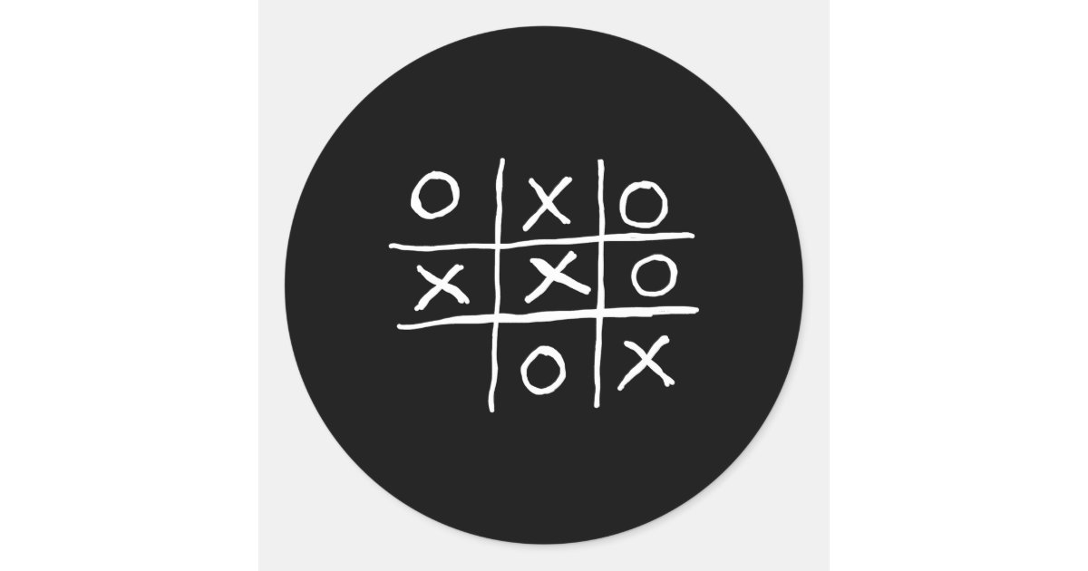 Tic Tac Toe Noughts And Crosses Classic Round Sticker | Zazzle