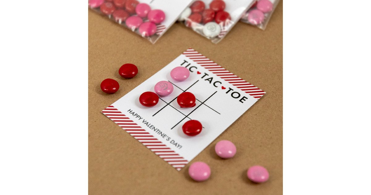 Tic Tac Toe Valentine Card, Kids School Classroom Note Card | Zazzle