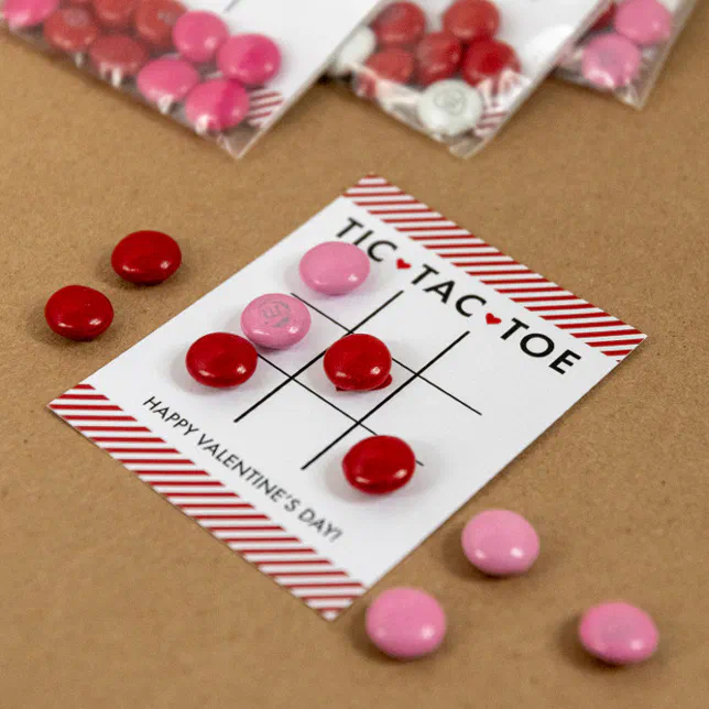 Tic Tac Toe Valentine Card, Kids School Classroom Note Card | Zazzle