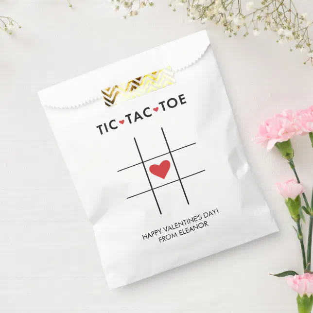 Tic Tac Toe Valentine, Kids School Classroom Favor Bag | Zazzle