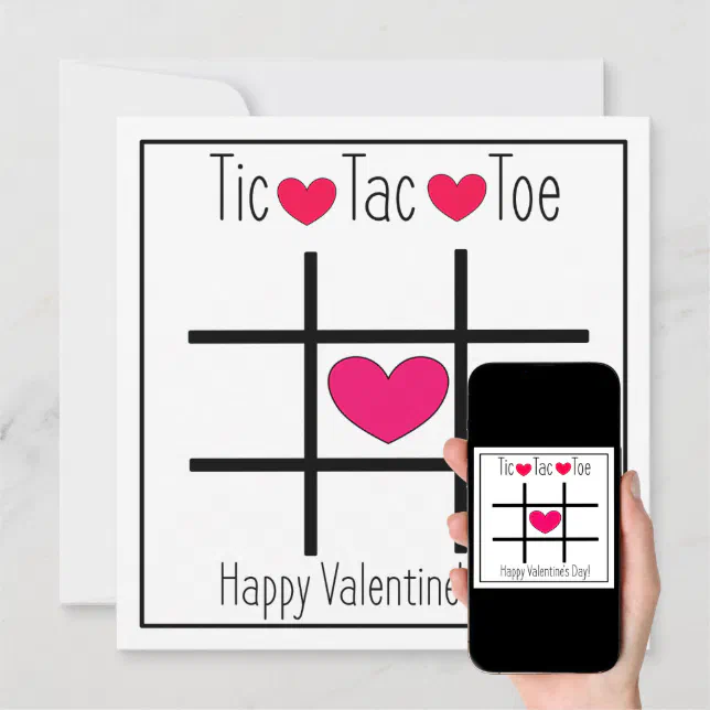 TIC TAC TOE Valentine's Day Activity Card | Zazzle