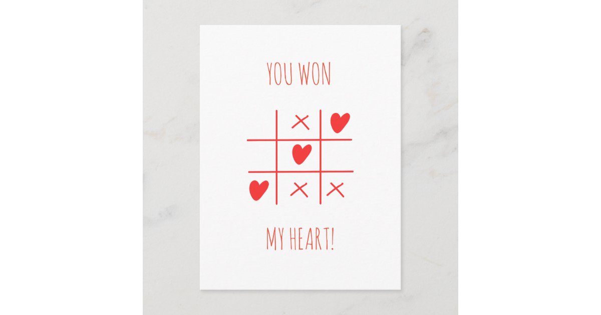 TIC TAC TOE VALENTINE'S DAY POSTCARD | Zazzle