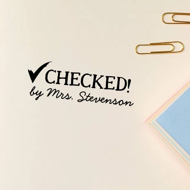 Tick Approved Classroom Checked Homework Teacher Rubber Stamp | Zazzle