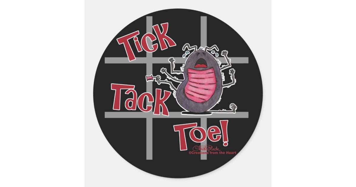 Tick Tack Toe! Classic Round Sticker | Zazzle