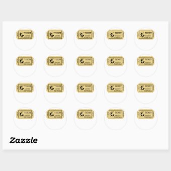 TICKET around the World Classic Round Sticker | Zazzle