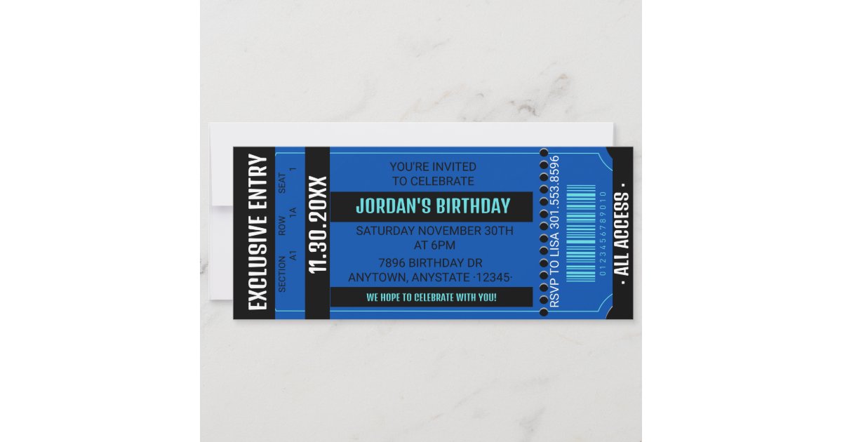Ticket Party Invitation | Any Event Invitation | Zazzle