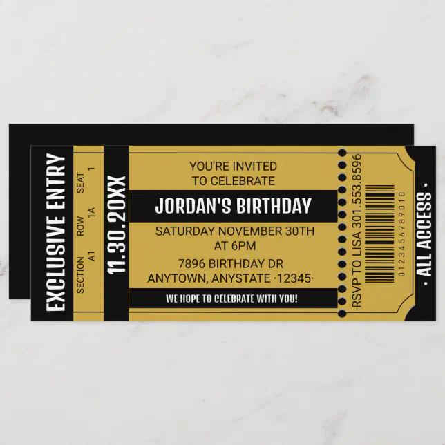 Ticket Party Invitation | Event Invitations | Zazzle