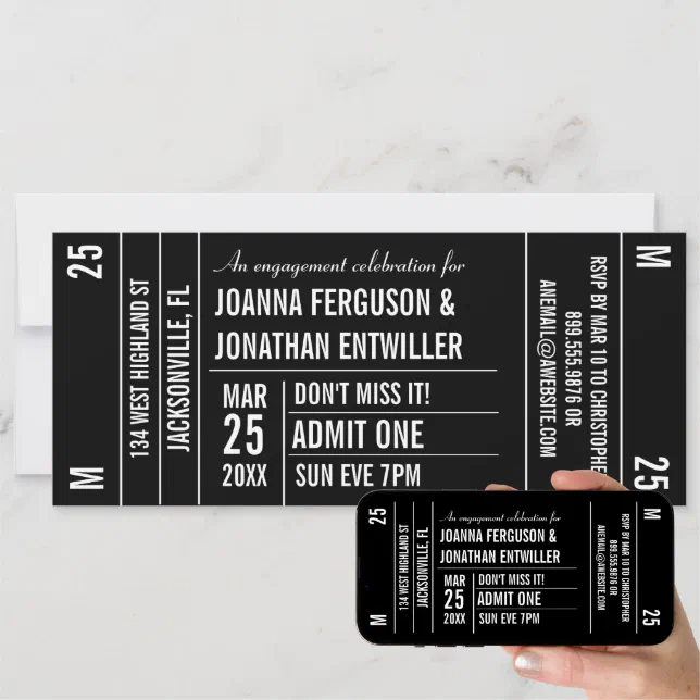 Ticket Stub Party Invitation | Zazzle