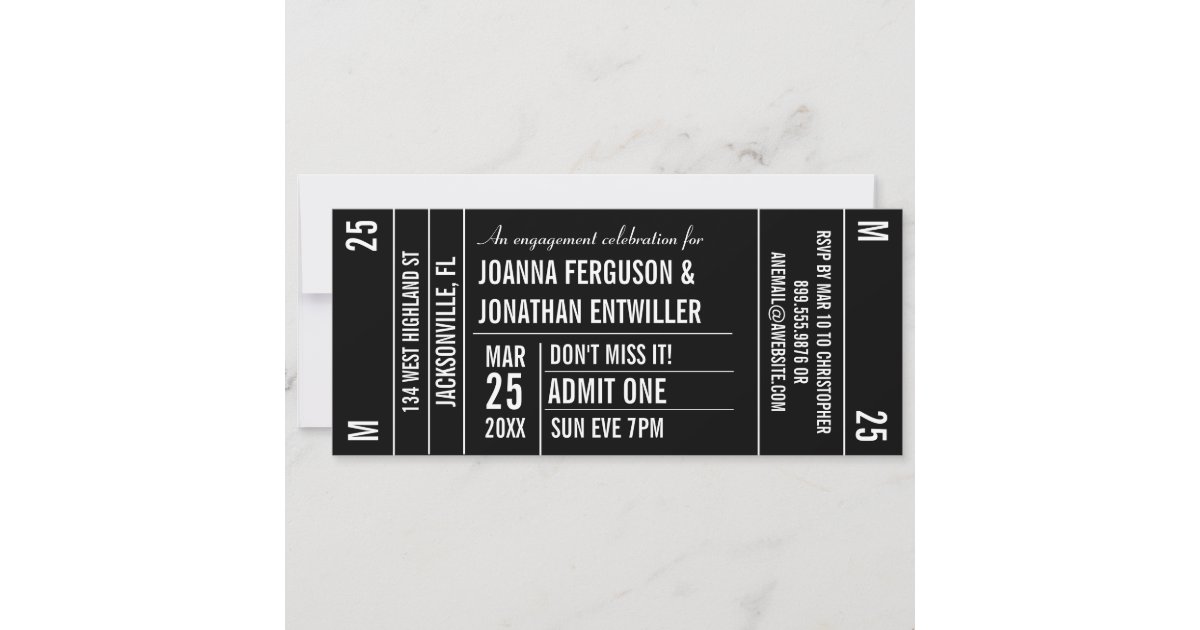 Ticket Stub Party Invitation | Zazzle
