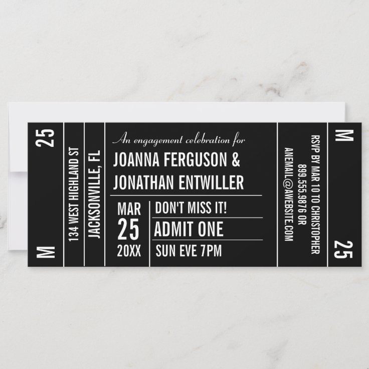Ticket Stub Party Invitation | Zazzle