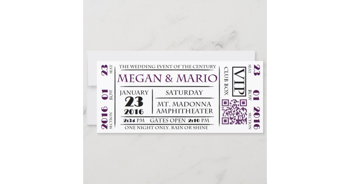 Ticket Style Invitations | Zazzle