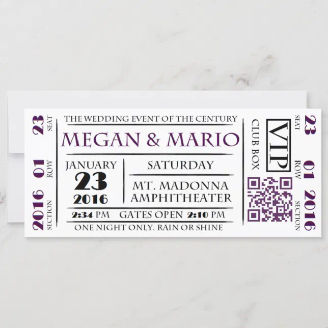 Ticket Style Invitations | Zazzle