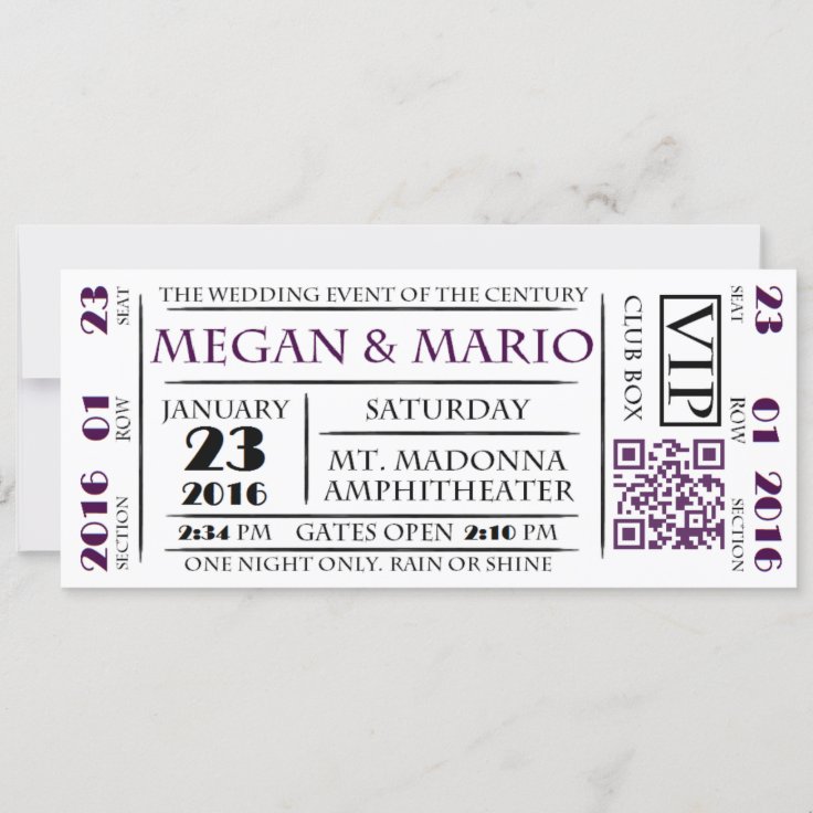 Ticket Style Invitations | Zazzle
