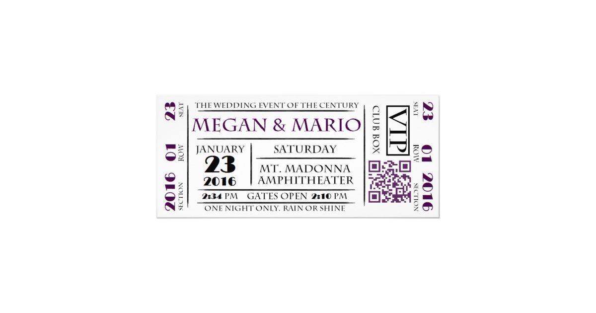 Ticket Style Invitations | Zazzle.com