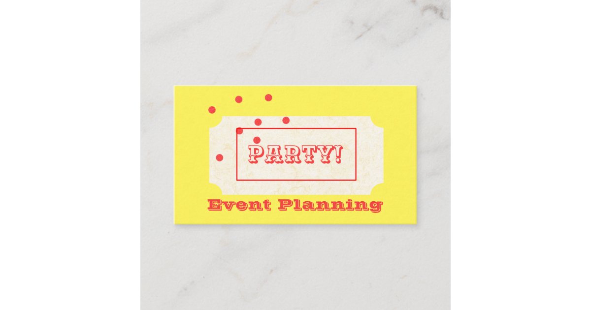 Ticket to a Party Business Card | Zazzle