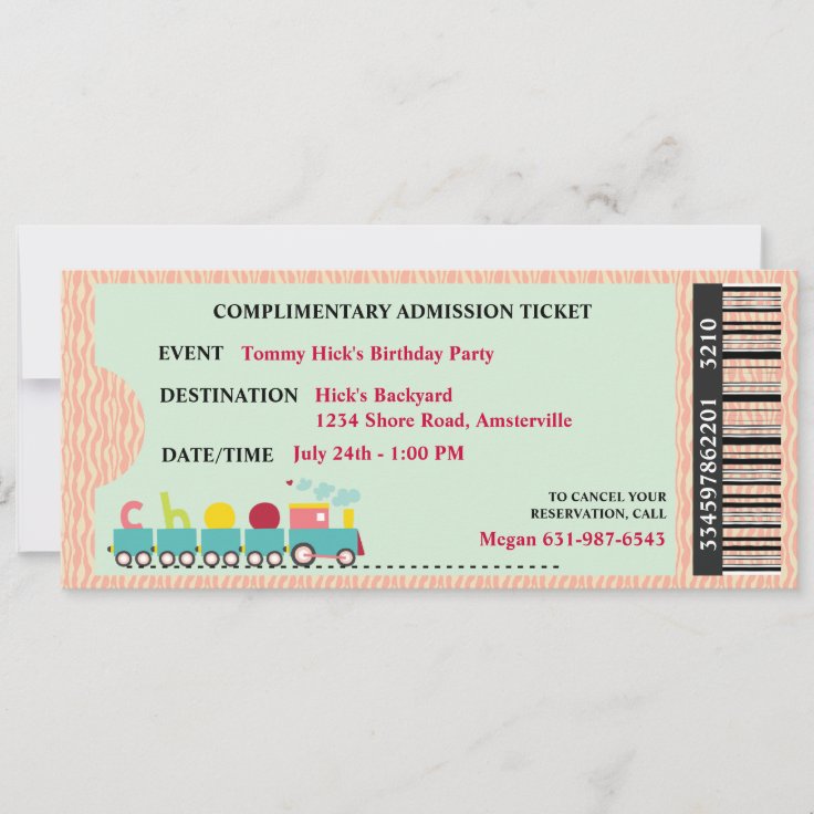 Ticket to Party Invitation | Zazzle