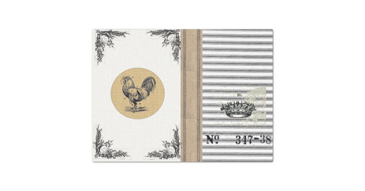 Ticking Jute chicken Tissue Pape Tissue Paper | Zazzle