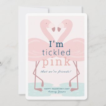 Tickled Pink Flamingo Pink Valentine's Day Card | Zazzle