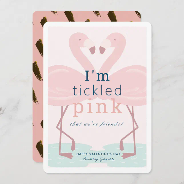 Tickled Pink Flamingo Pink Valentine's Day Card | Zazzle