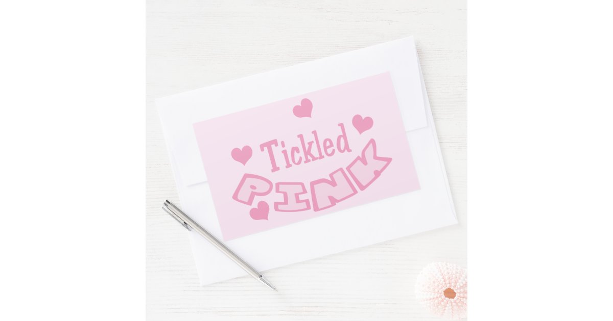 Tickled Pink Rectangular Sticker | Zazzle