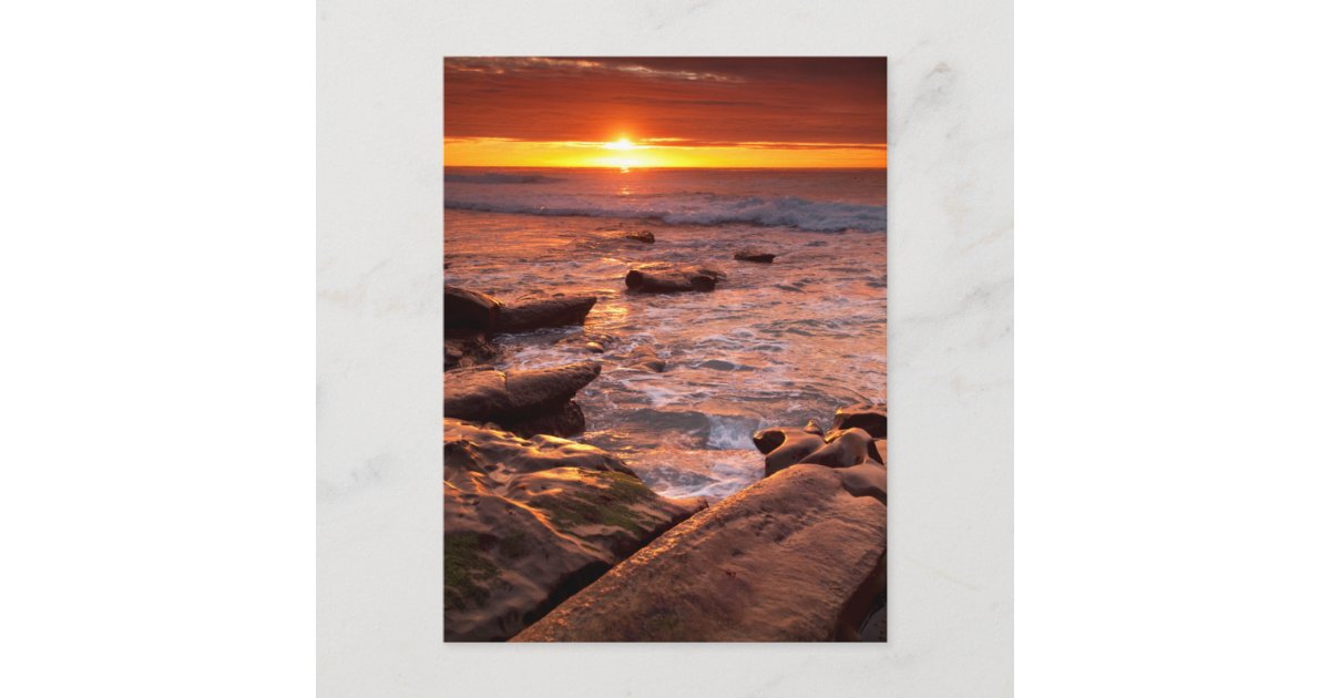 Tide pools at sunset, California Postcard | Zazzle