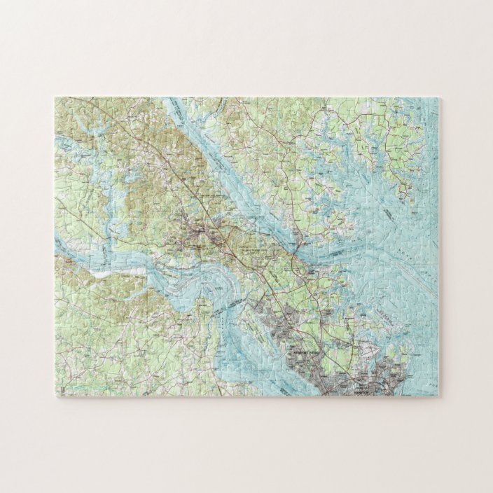 Tidewater Virginia Map (1984) Jigsaw Puzzle | Zazzle.com