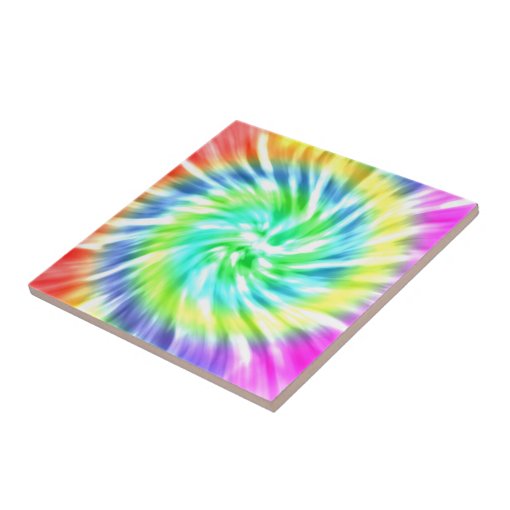 Tie Dye Ceramic Photo Tile | Zazzle