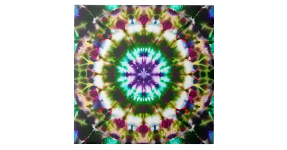Tie-Dye Ceramic Tile | Zazzle