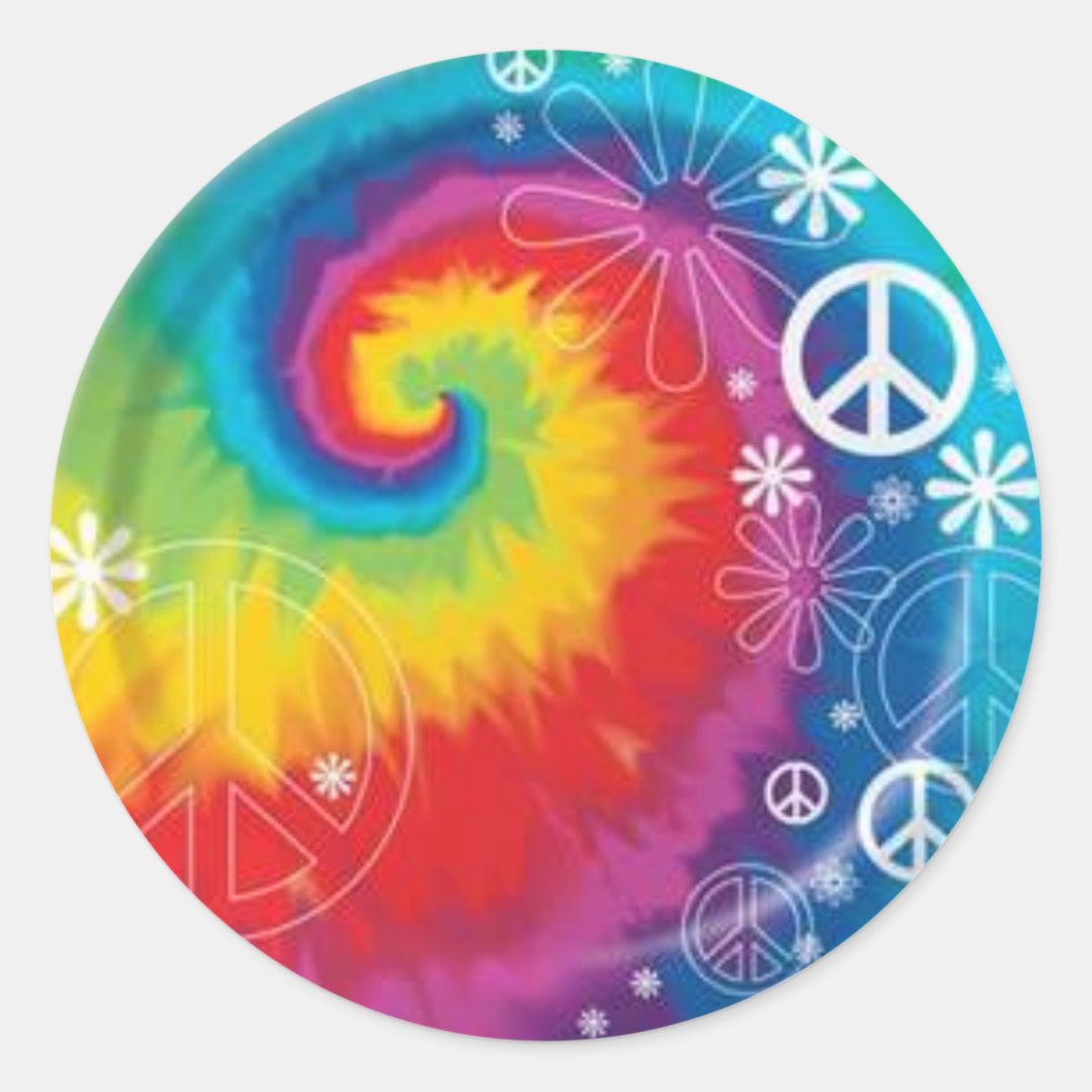 tie dye classic round sticker | Zazzle