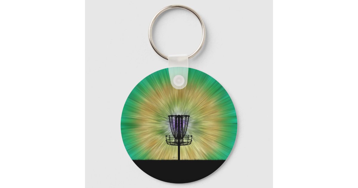 Tie Dye Disc Golf Basket Keychain | Zazzle