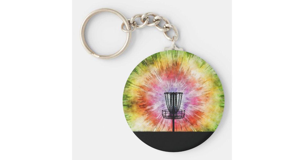 Tie Dye Disc Golf Basket Keychain | Zazzle.com