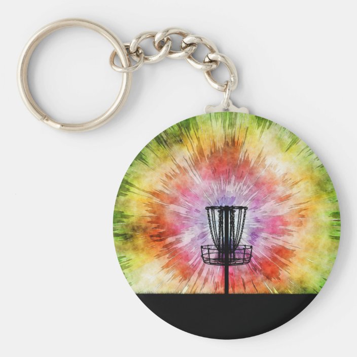 Tie Dye Disc Golf Basket Keychain | Zazzle.com