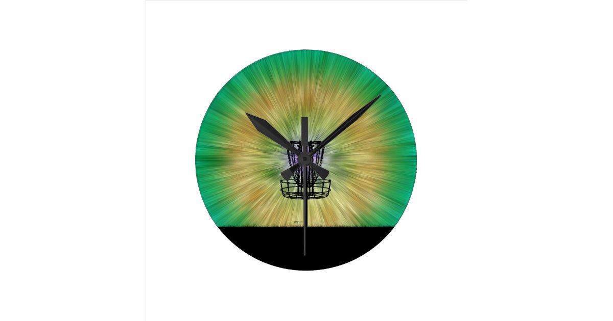 Tie Dye Disc Golf Basket Round Clock | Zazzle.com
