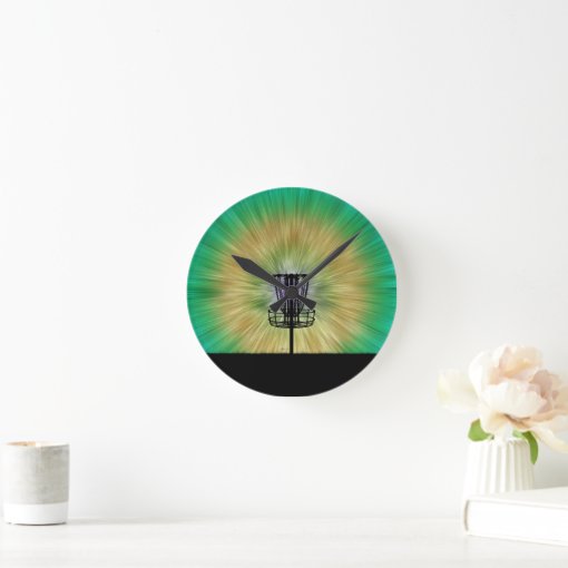 Tie Dye Disc Golf Basket Round Clock | Zazzle