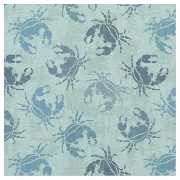 Happy Crabs Pattern Fabric | Zazzle