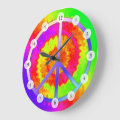 Tie Dye Peace Sign Clock | Zazzle