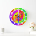 Tie Dye Peace Sign Clock | Zazzle