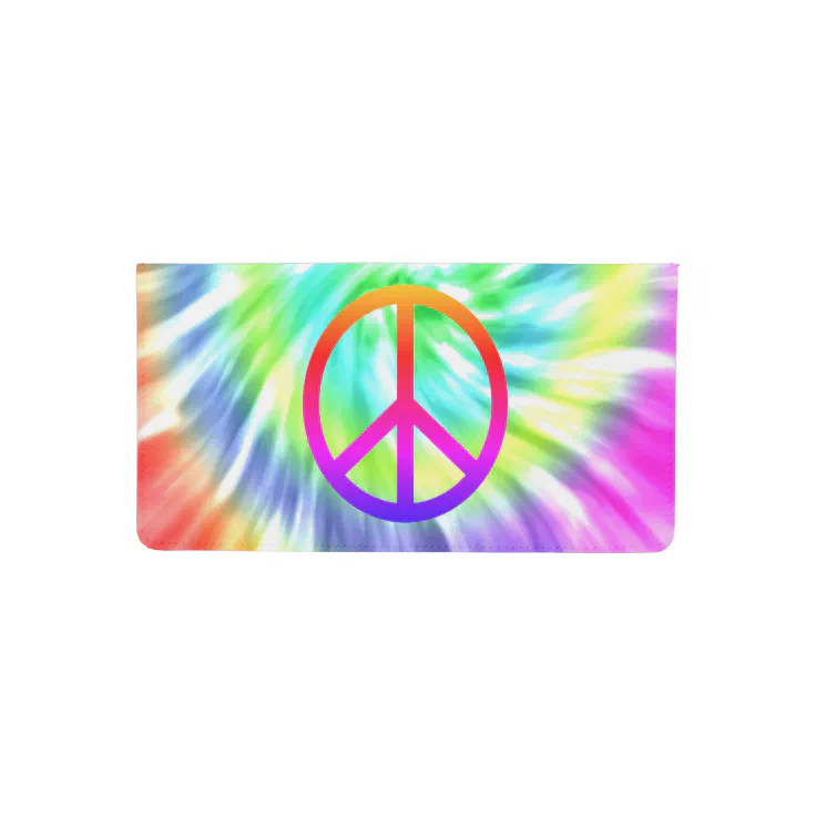 Tie Dye Peace Sign Design Checkbook Cover | Zazzle