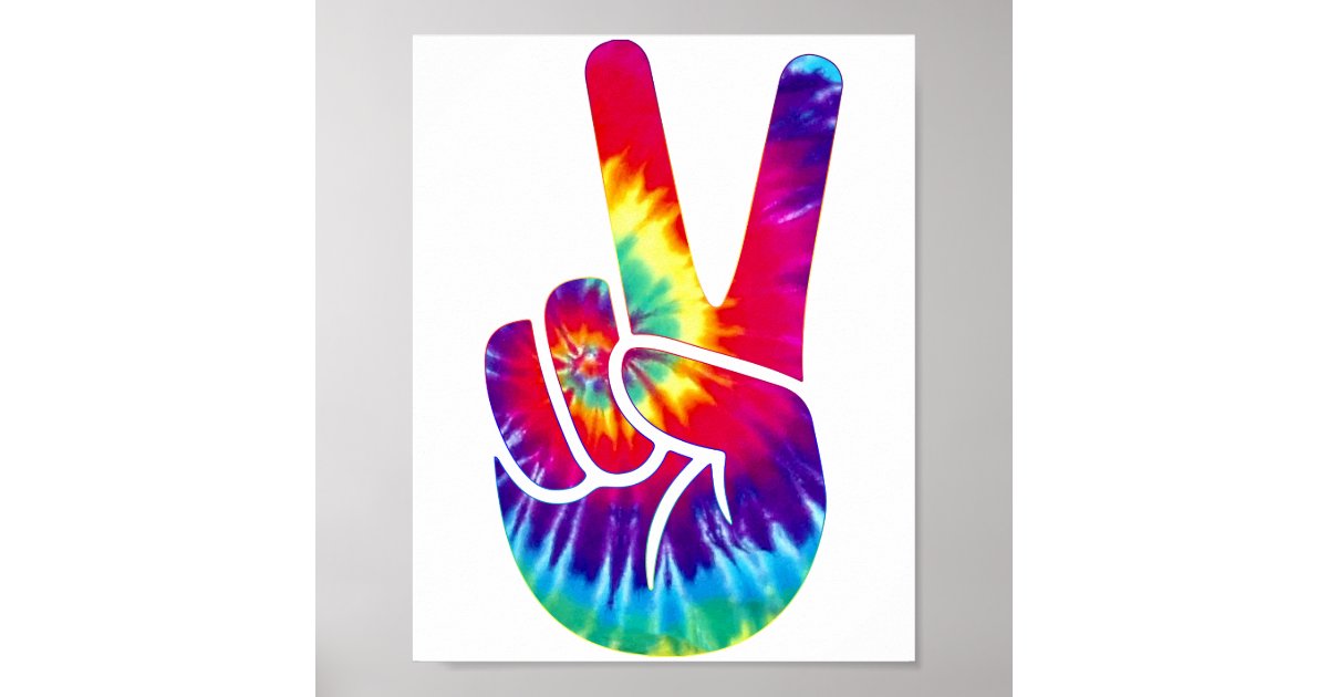Tie Dye Peace Sign Hand Symbol | Zazzle