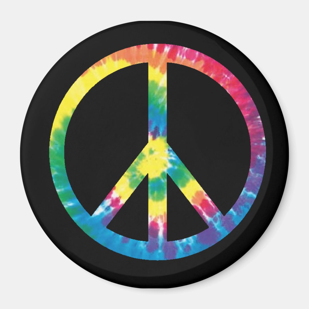 Tie dye peace sign magnet | Zazzle