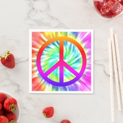 Tie Dye Peace Sign Paper Napkin | Zazzle