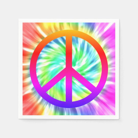 Tie Dye Peace Sign Paper Napkin | Zazzle.com