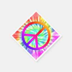 Tie Dye Peace Sign Paper Napkin | Zazzle