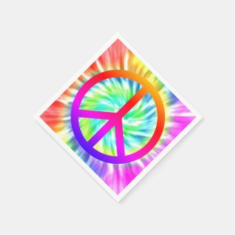 Tie Dye Peace Sign Paper Napkin | Zazzle