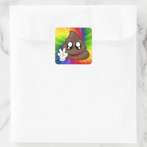 Tie Dye Peace Sign Poop Emoji Stickers | Zazzle