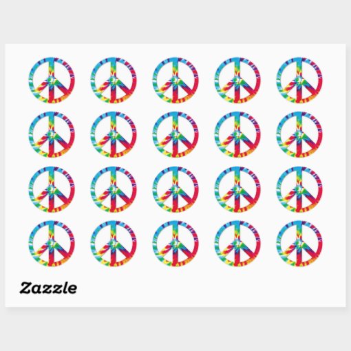 Tie-Dye Peace Stickers | Zazzle