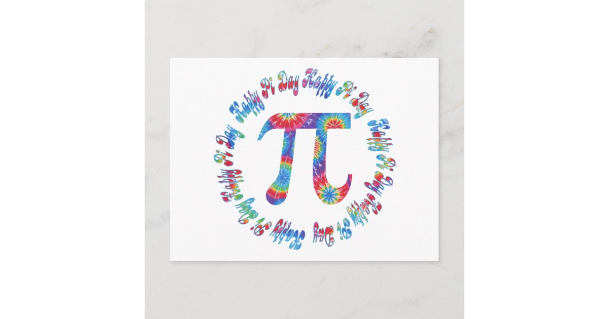 Tie Dye Pi Day Tees and Gifts Postcard | Zazzle