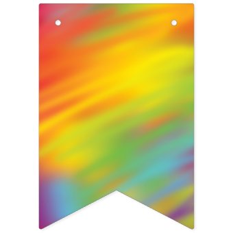 Tie Dye Rainbow Birthday Party Kids Cute Bunting Flags | Zazzle
