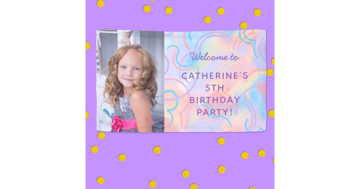 Tie Dye Rainbow Photo Banner | Zazzle